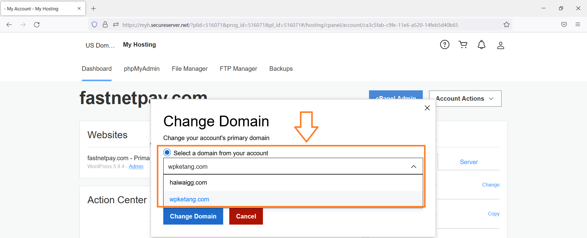 如何更改WordPress域名(网址)？如何在US Domain Center主机上更改主域名？